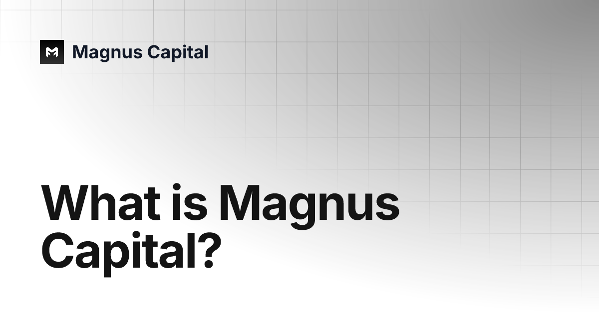 What is Magnus Capital? | Magnus Capital